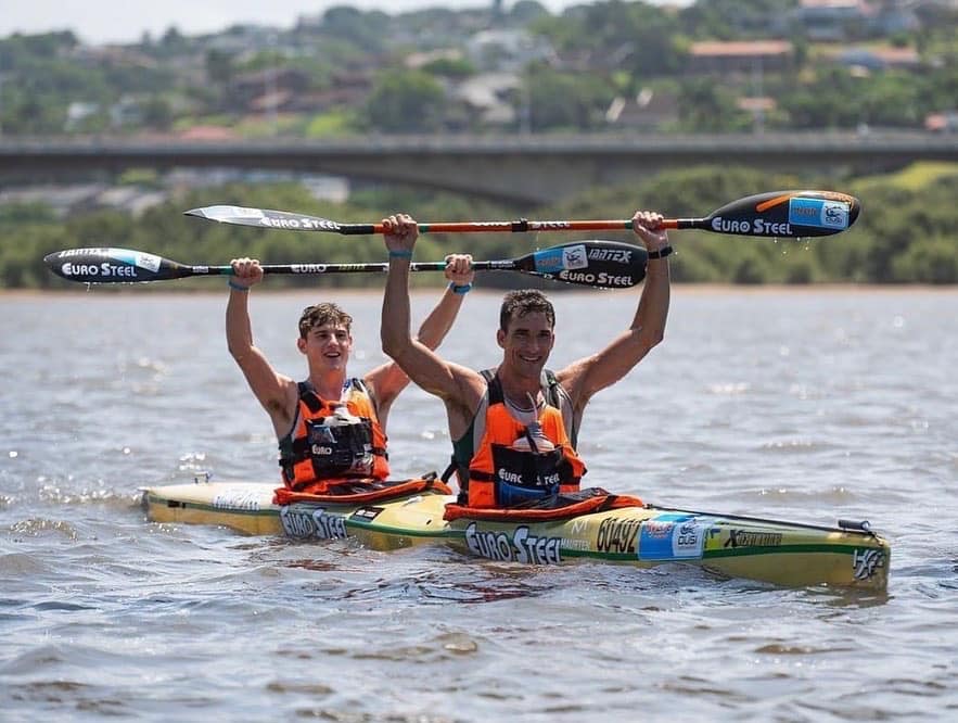 Andy Birkett's 12th consecutive Dusi win - Border canoe club